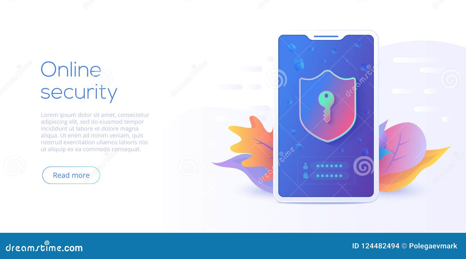 Mobile Data Security Isometric Vector Illustration Online Protection