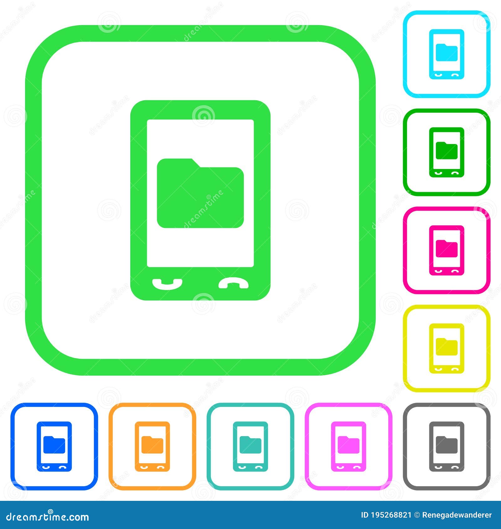 Mobile Data Storage Vivid Colored Flat Icons Stock Vector ...