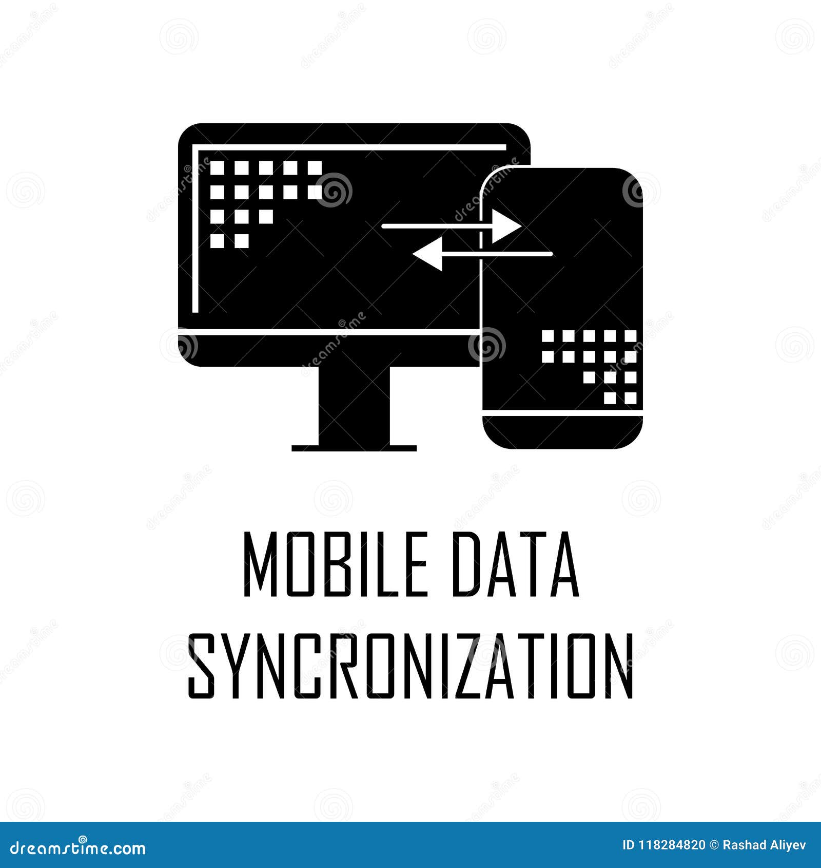 Mobile Data Synchronization Icon Element Of Web Development For Mobile