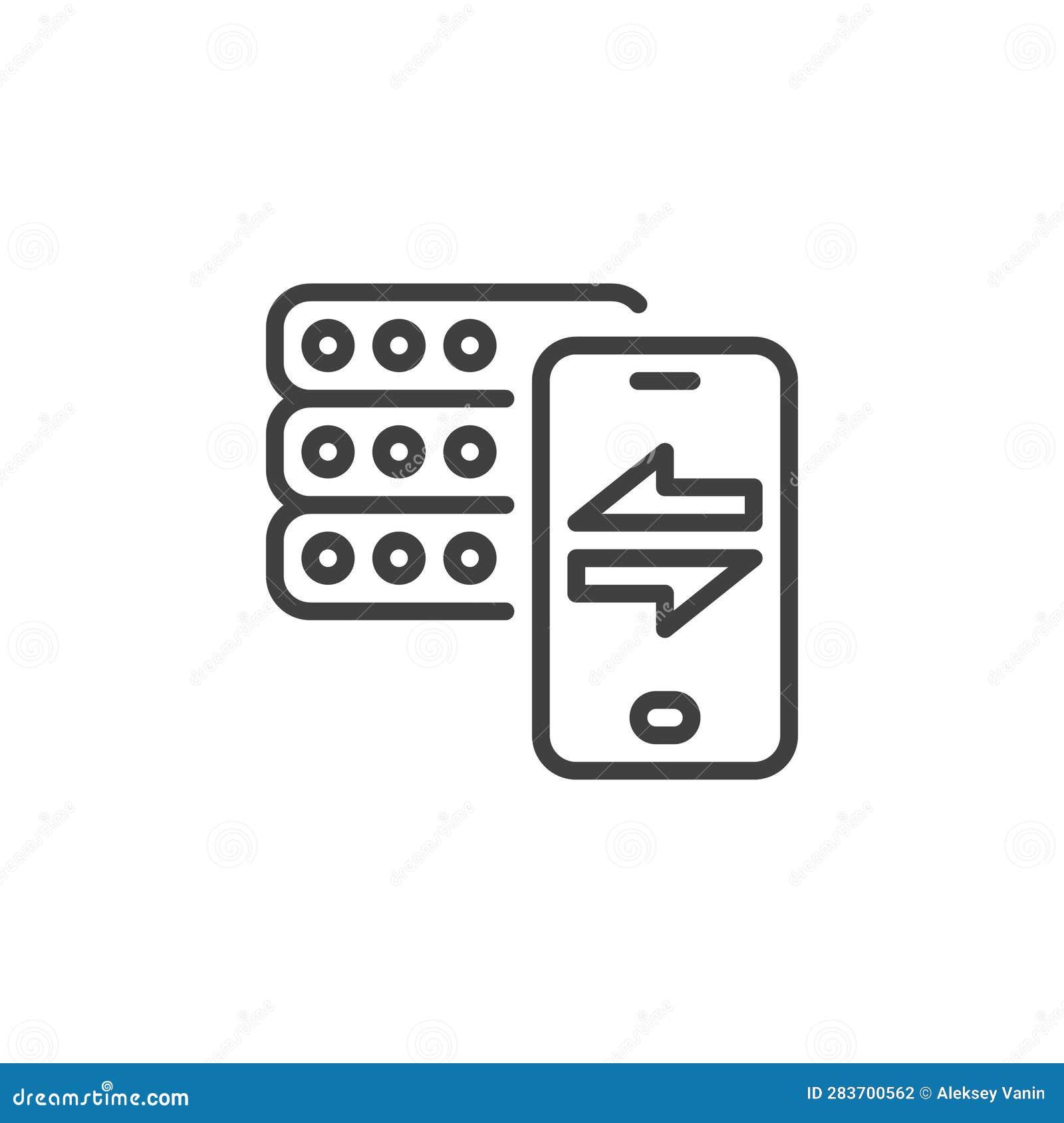 Mobile Data Transfer Line Icon Stock Vector - Illustration of design ...