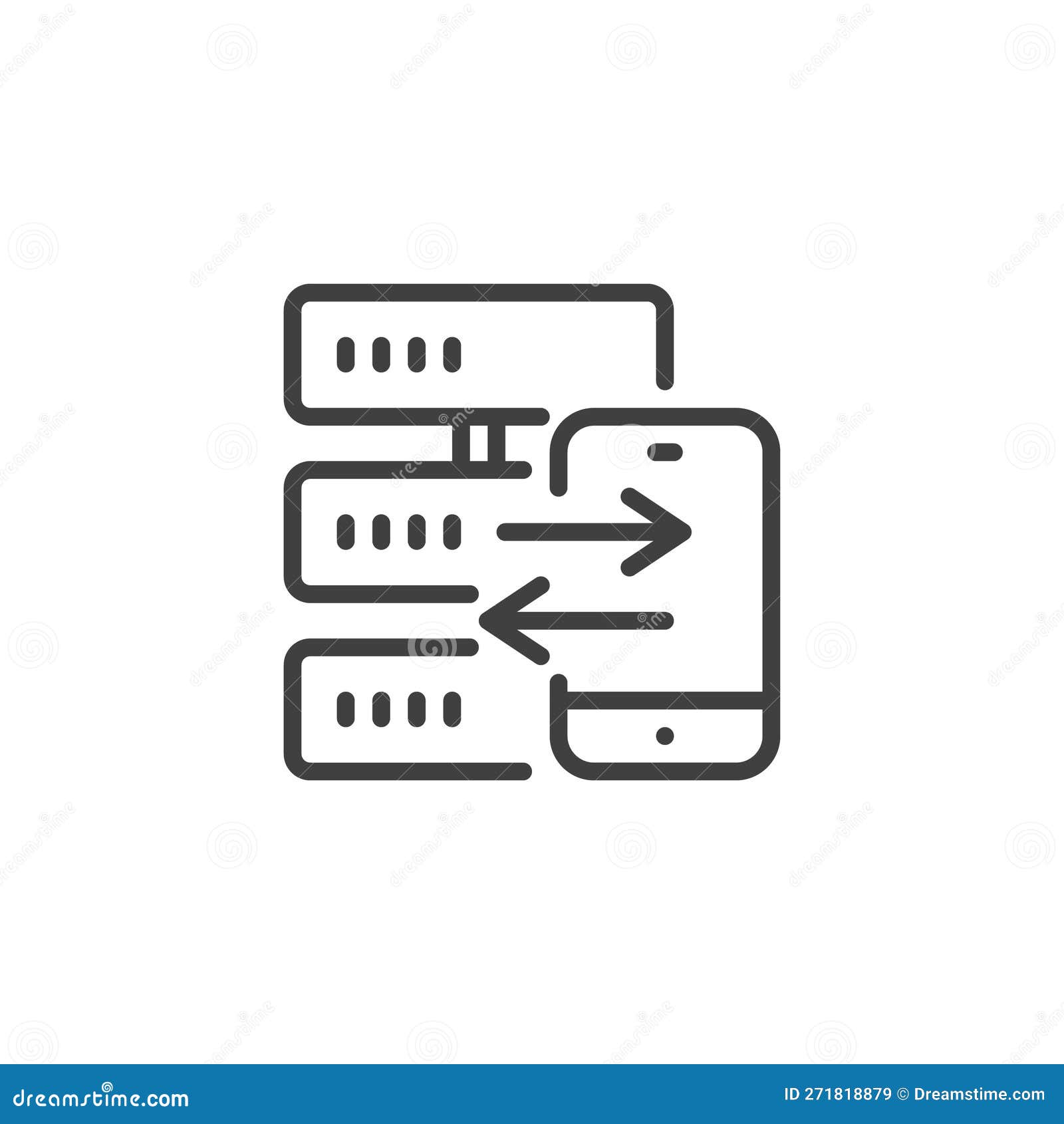 Mobile Data Transfer Line Icon Stock Vector - Illustration of mobile ...
