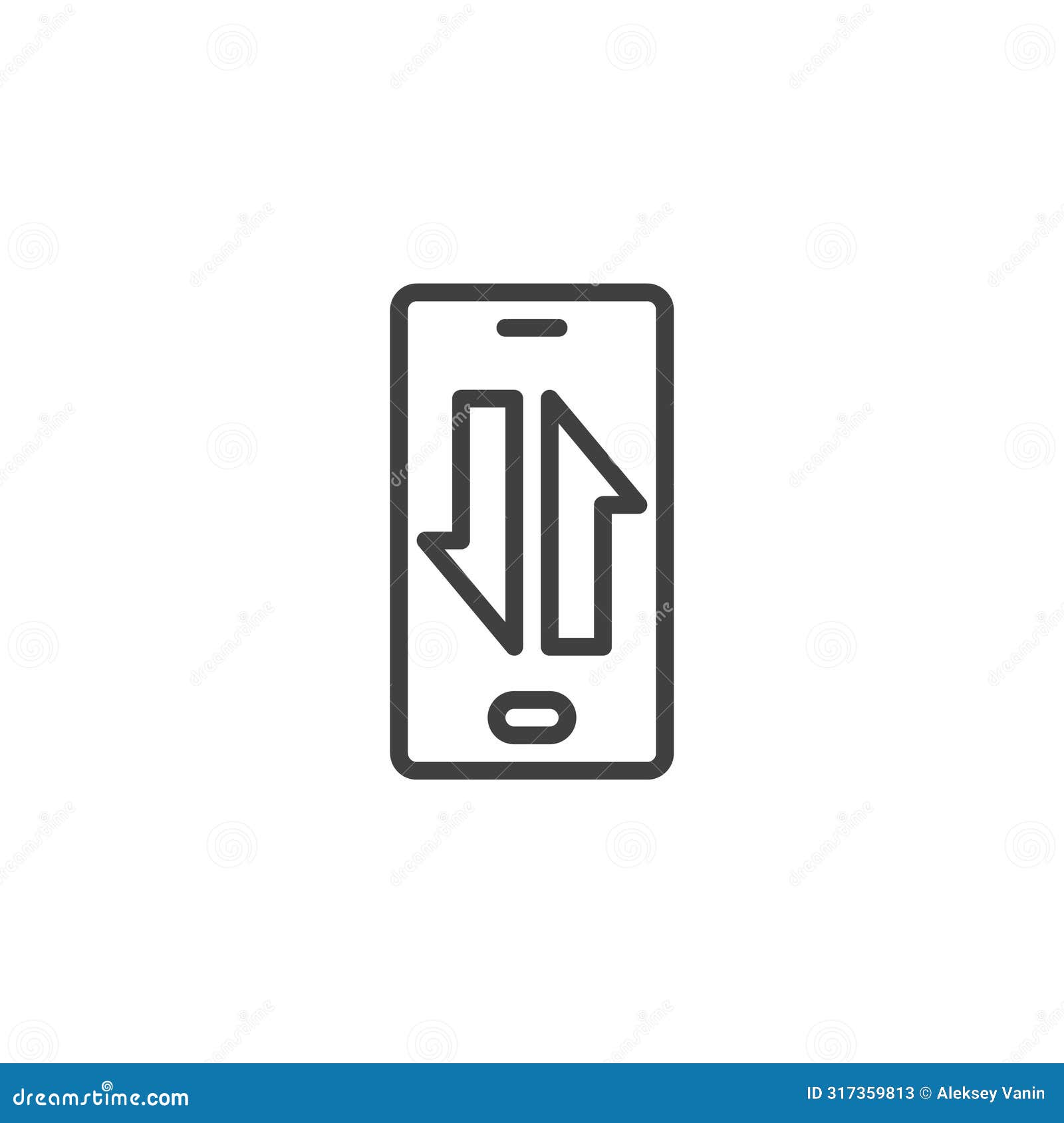 Mobile Data Transfer Line Icon Stock Vector - Illustration of device ...