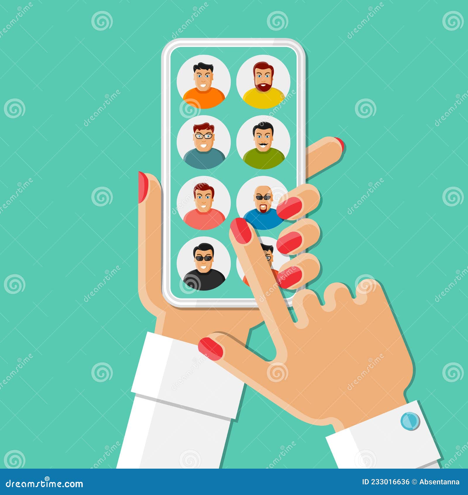 Mobile Dating App. Social Network Concept Stock Vector - Illustration ...
