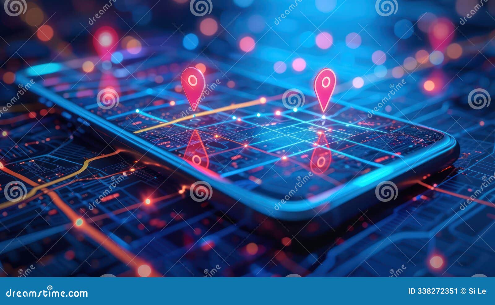 Mobile Delivery Tracking with GPS Navigator and Map Pins on Smartphone ...