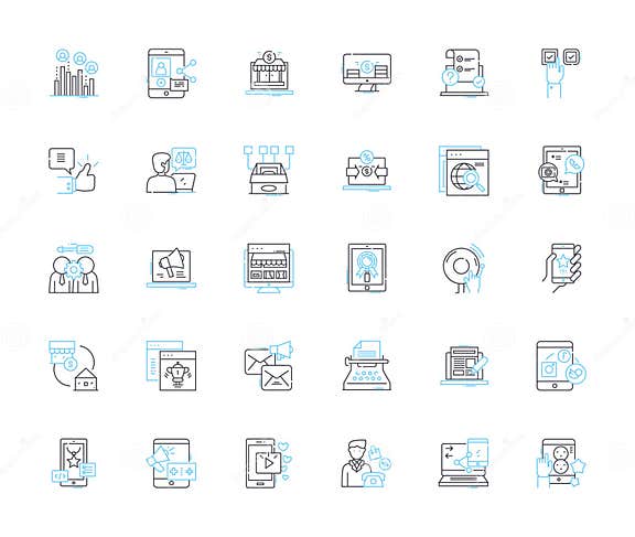 Mobile Design Linear Icons Set. Responsive, Interface, User-friendly, Navigation, Usability ...