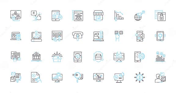 Mobile Design Linear Icons Set Responsive Interface User Friendly Navigation Usability