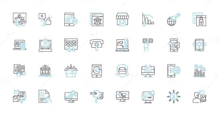 Mobile Design Linear Icons Set Responsive Interface User Friendly