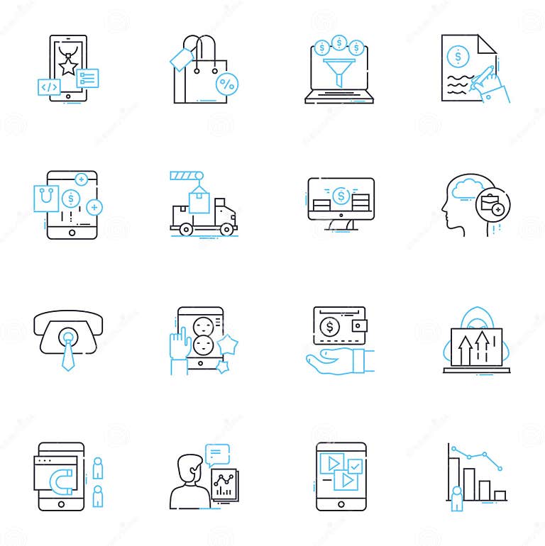 Mobile Design Linear Icons Set. Responsive, Interface, User-friendly, Navigation, Usability ...