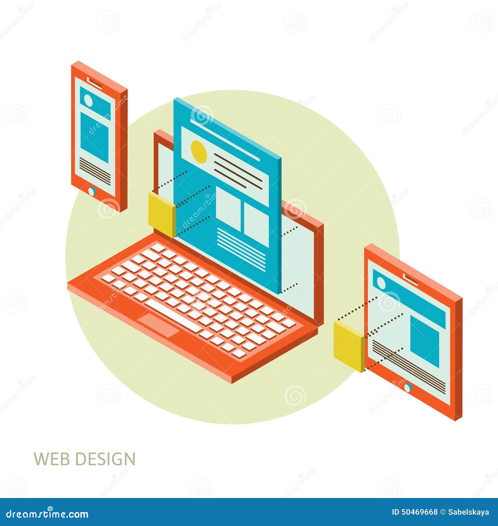 Mobile and Desktop Website Design Development Stock Vector ...