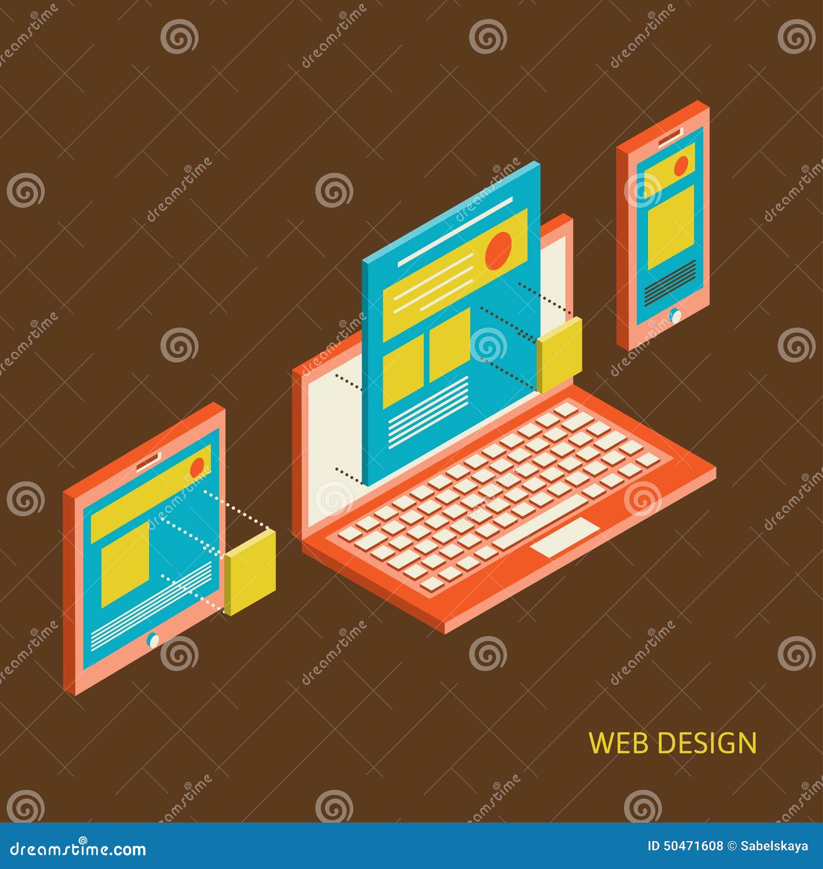 Mobile and Desktop Website Design Development Stock Vector ...