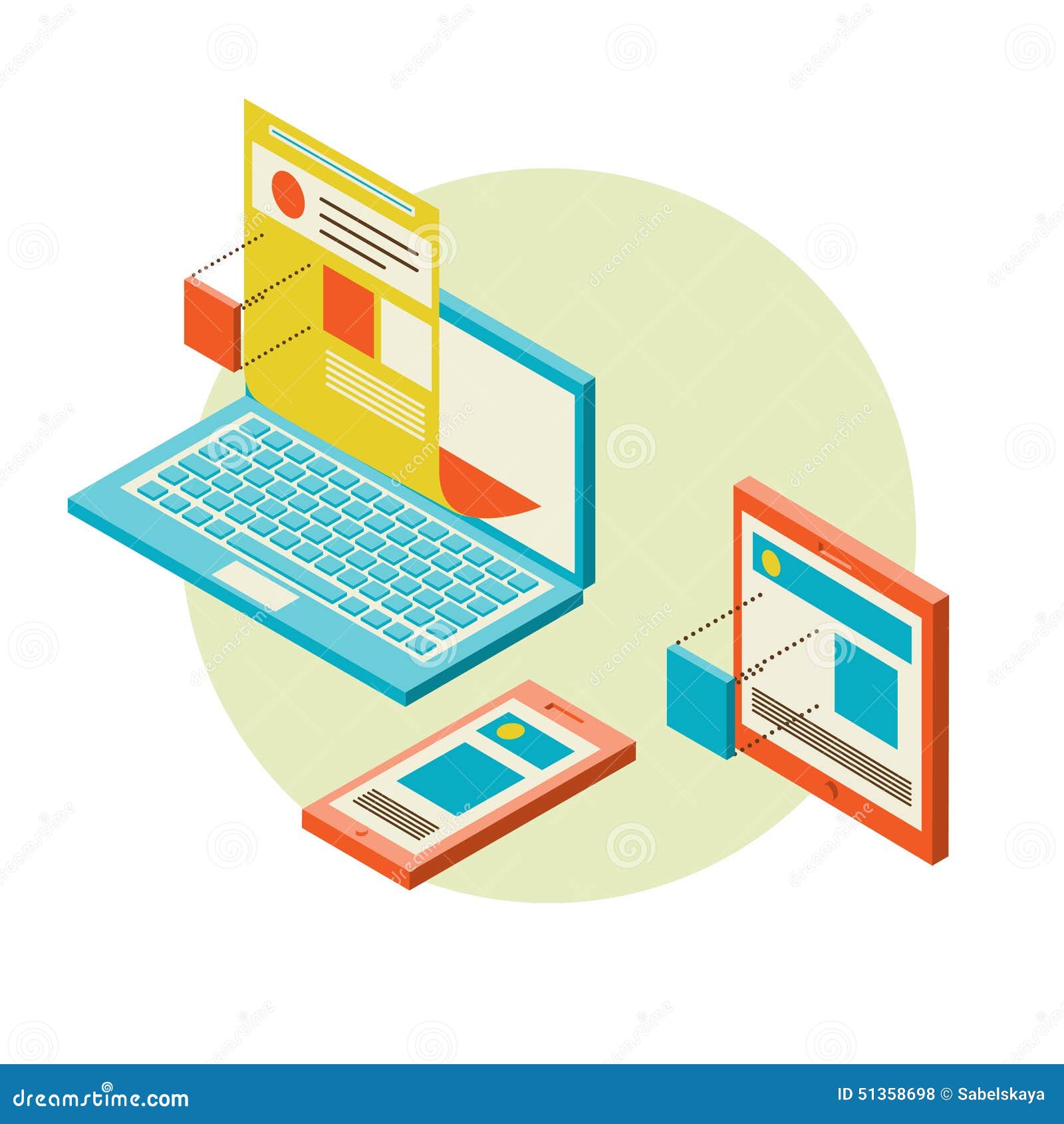Mobile and Desktop Website Design Development Stock Vector ...