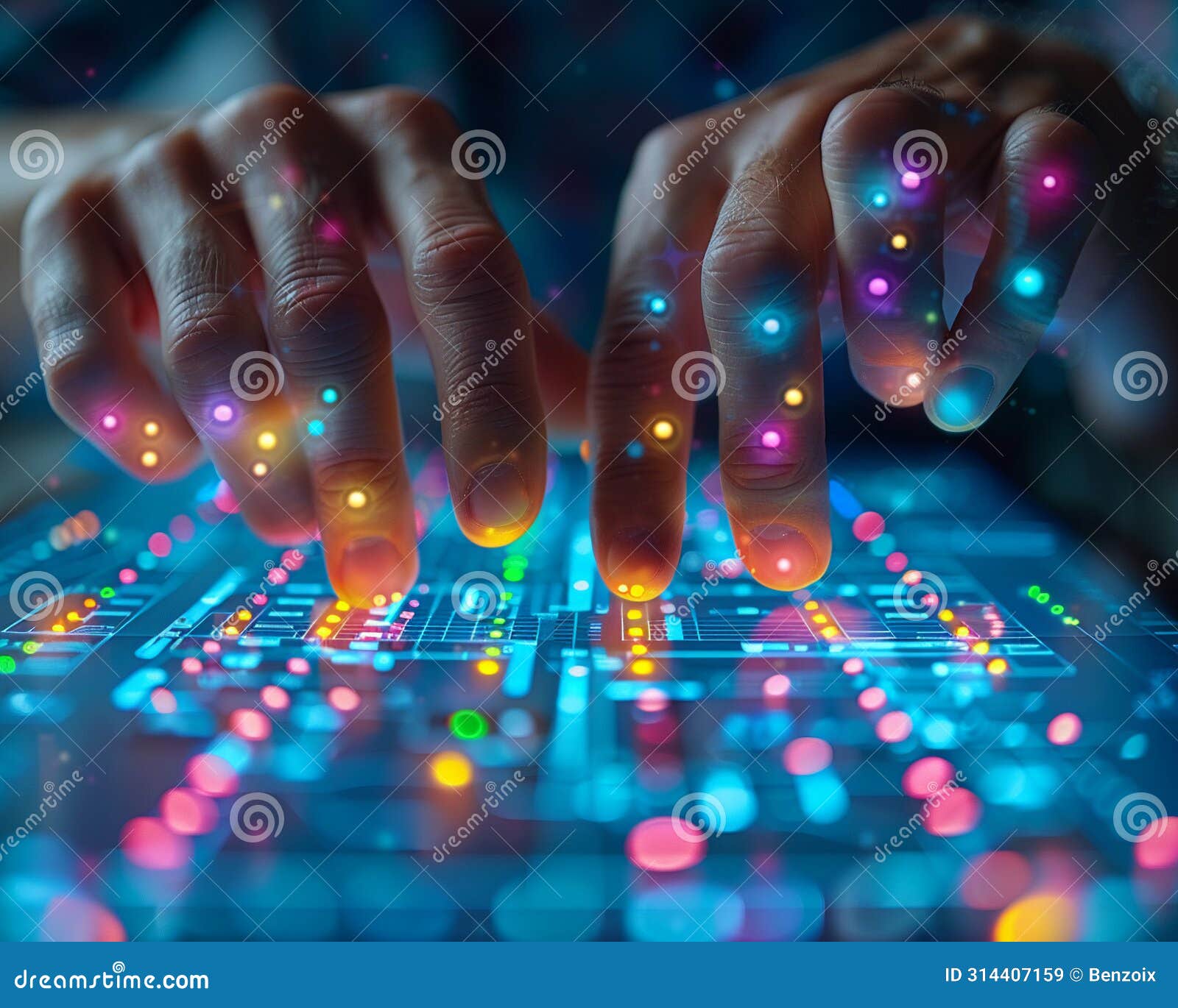 Mobile Developer Testing User Interfaces on Smart Devices Stock Image ...