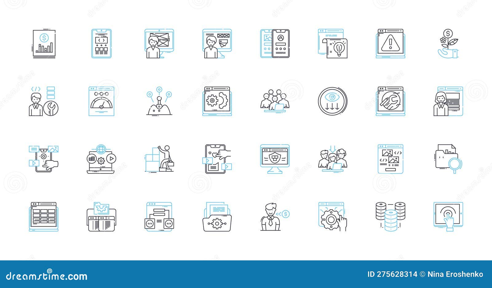 Mobile Development Linear Icons Set. Android, IOS, Cross-platform ... Mobile Development Linear Icons Set. Android, IOS, Cross-platform ...