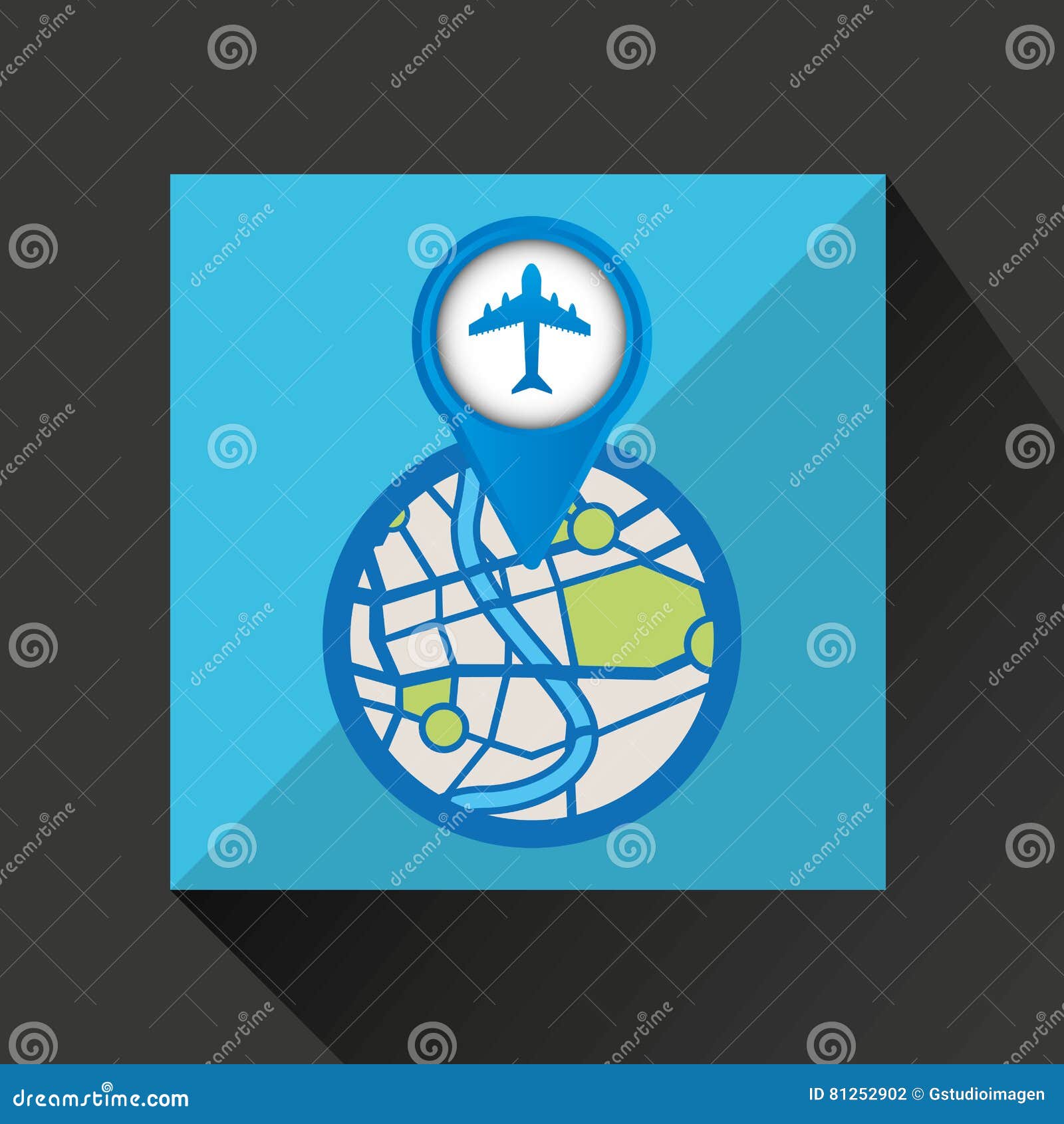 Mobile Device Airport Gps Map Stock Vector - Illustration of background ...