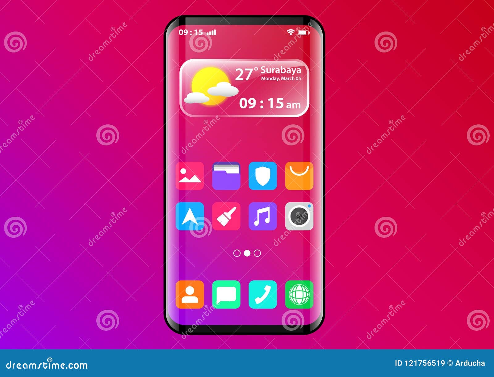 Mobile device display stock vector. Illustration of display - 121756519