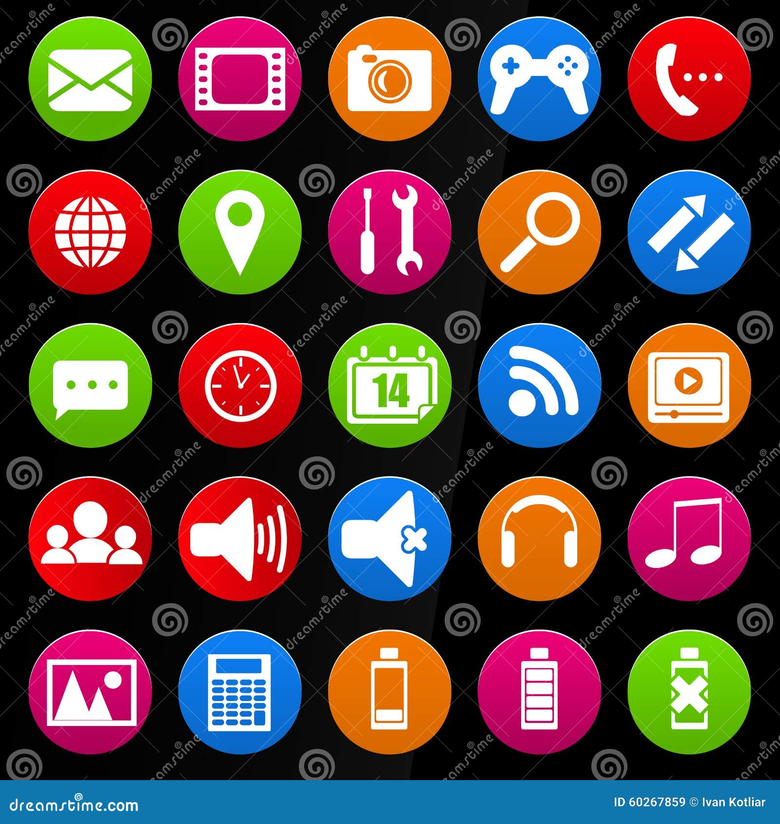 Mobile device icons stock vector. Illustration of button - 60267859