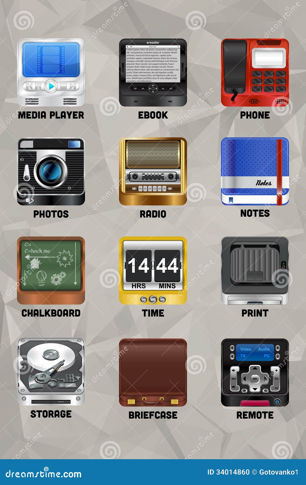 Mobile device icons v2.0 stock illustration. Illustration of briefcase ...