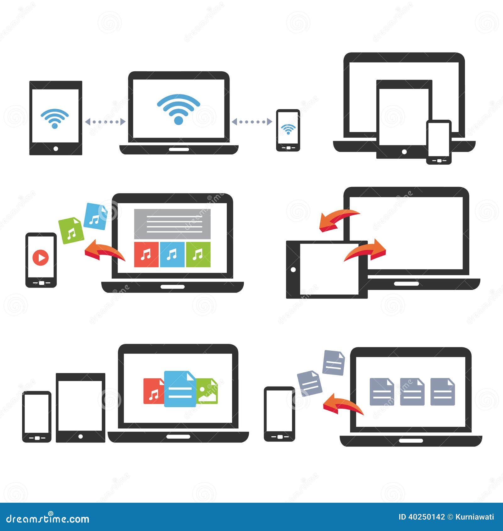 Mobile Device Laptop Smart-phone Tablet Vector Icon Stock Vector ...