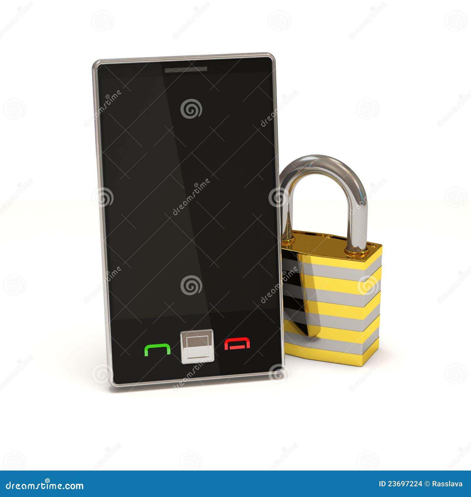 Mobile Device with Lock stock illustration. Illustration of background ...