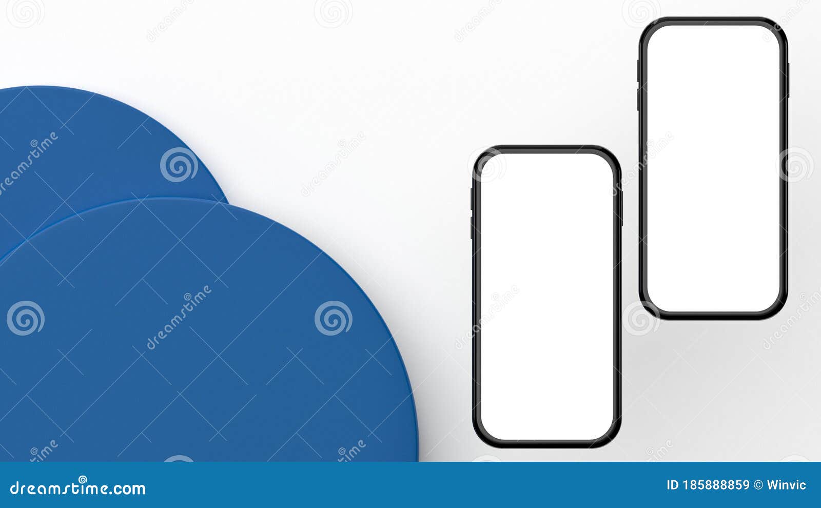 Mobile Device Mockup, Abstract Shapes, Smartphone Touch Screen, Front ...