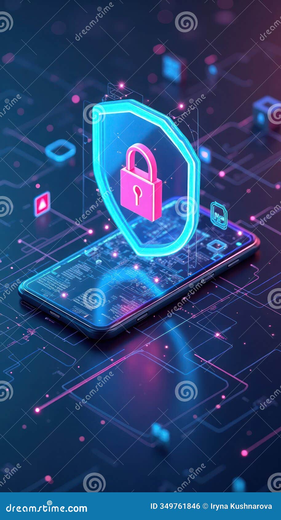 Secure Phone Glass Icon Outline Vector. Safeguarding Cellular Cover ...