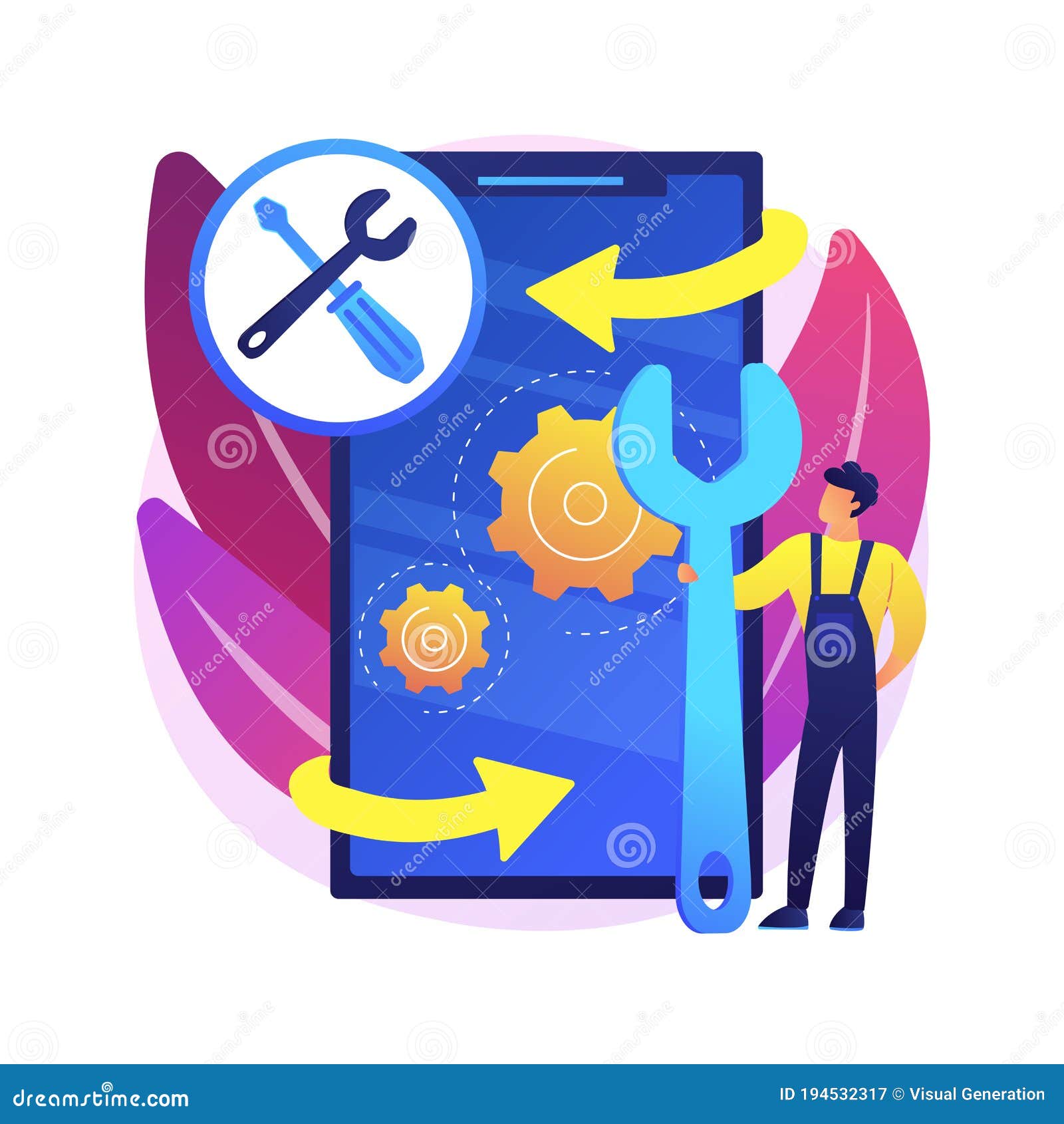 Mobile Device Repair Abstract Concept Vector Illustration. Stock Vector ...