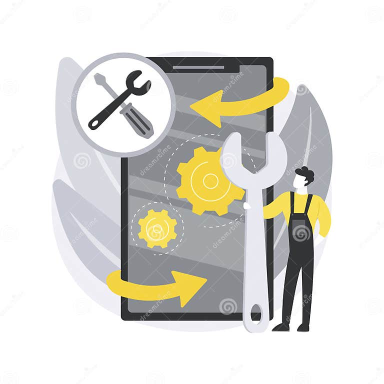 Mobile Device Repair Abstract Concept Vector Illustration. Stock Vector ...
