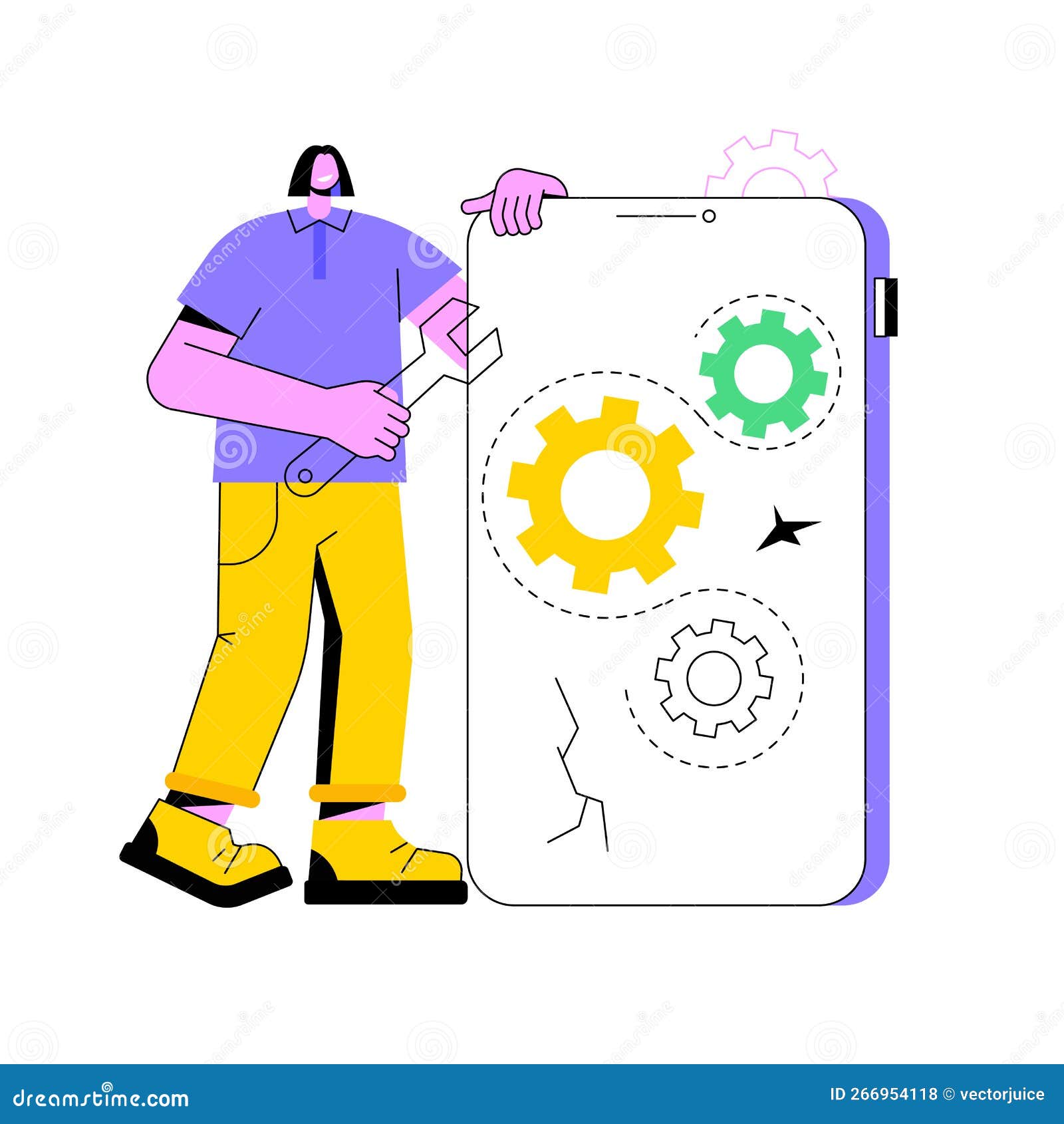 Mobile Device Repair Abstract Concept Vector Illustration Stock Vector ...