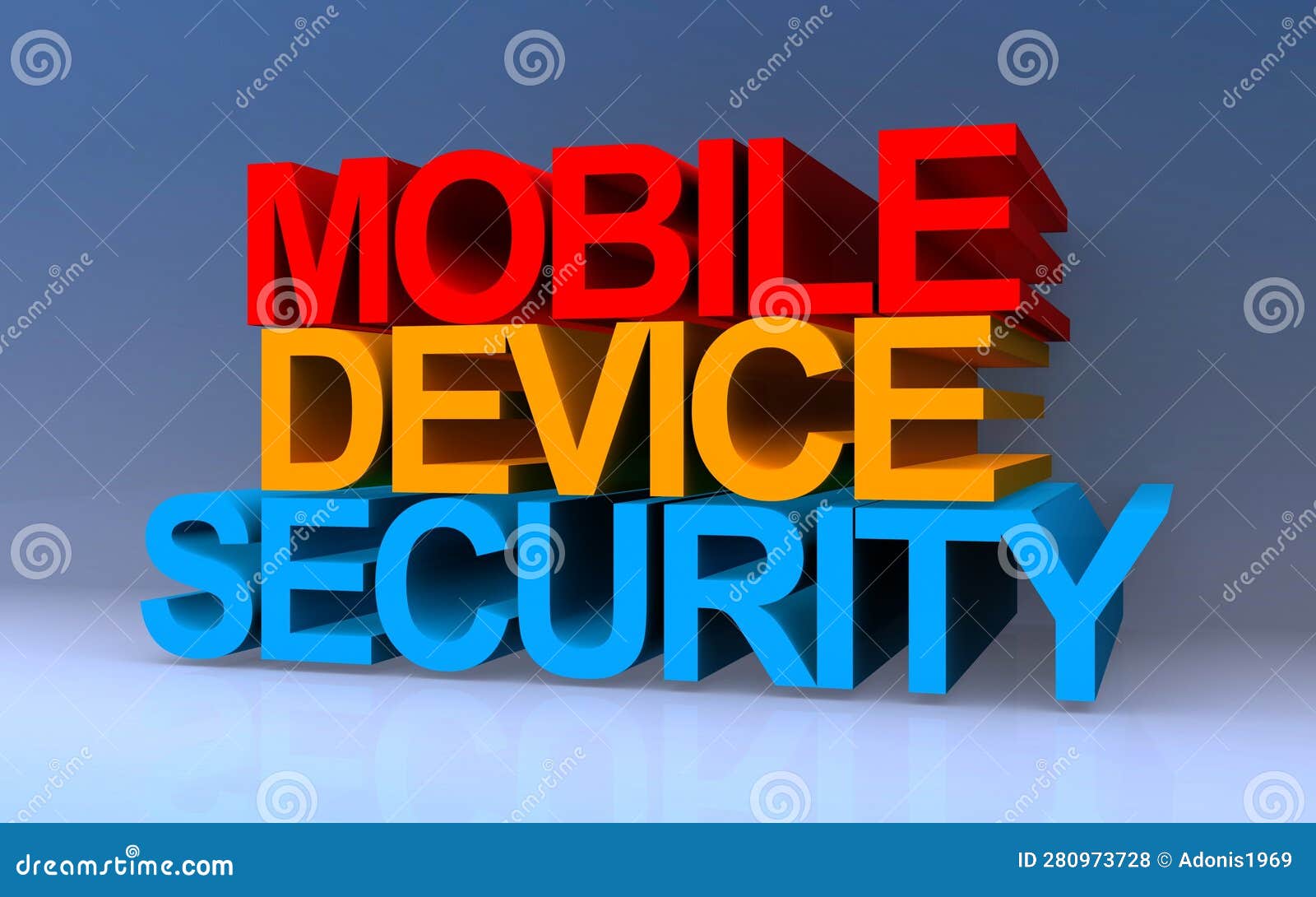 Mobile Device Security on Blue Stock Illustration - Illustration of ...
