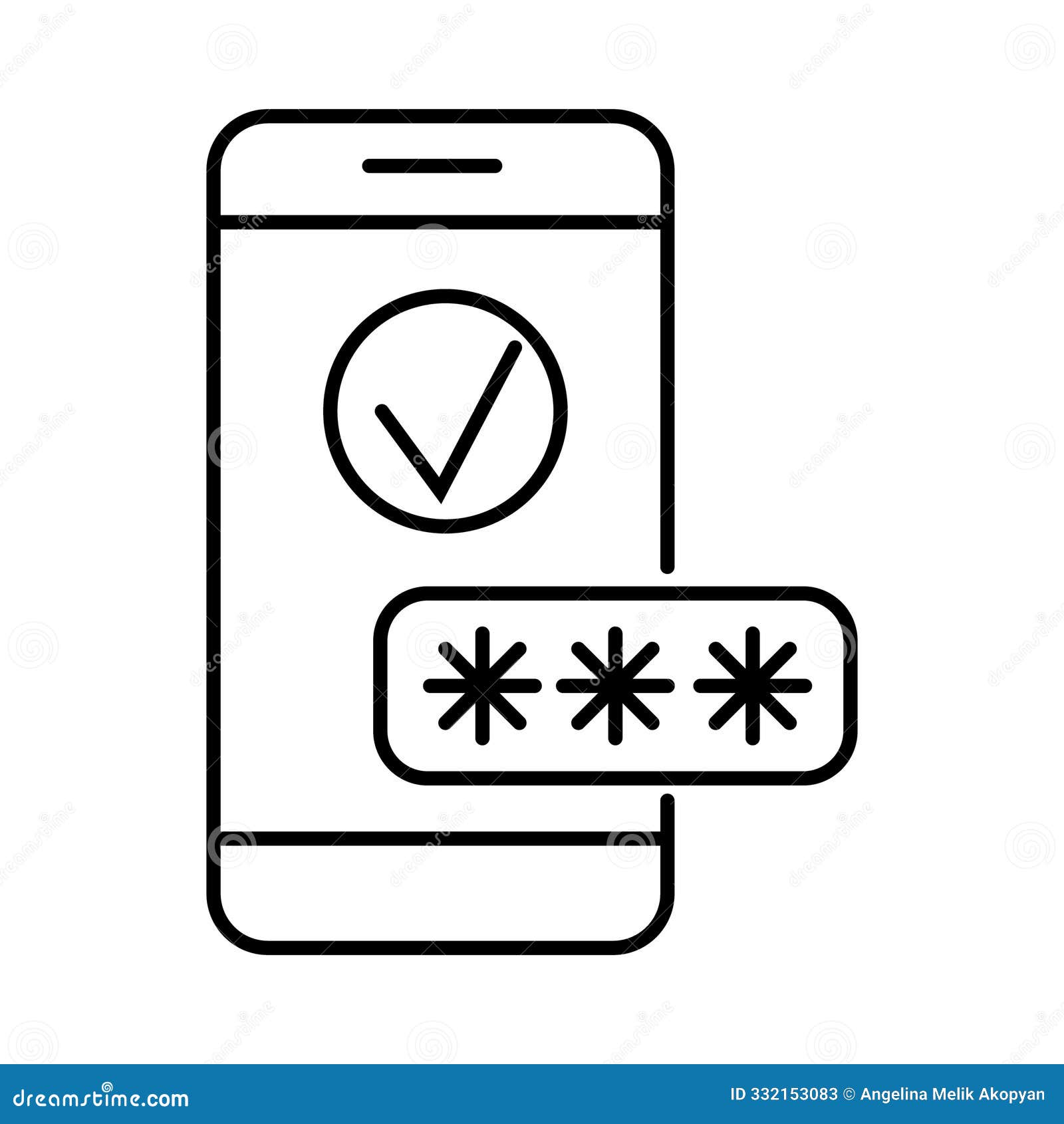 Mobile Device Displaying a Password Entry Prompt with a Confirmation ...