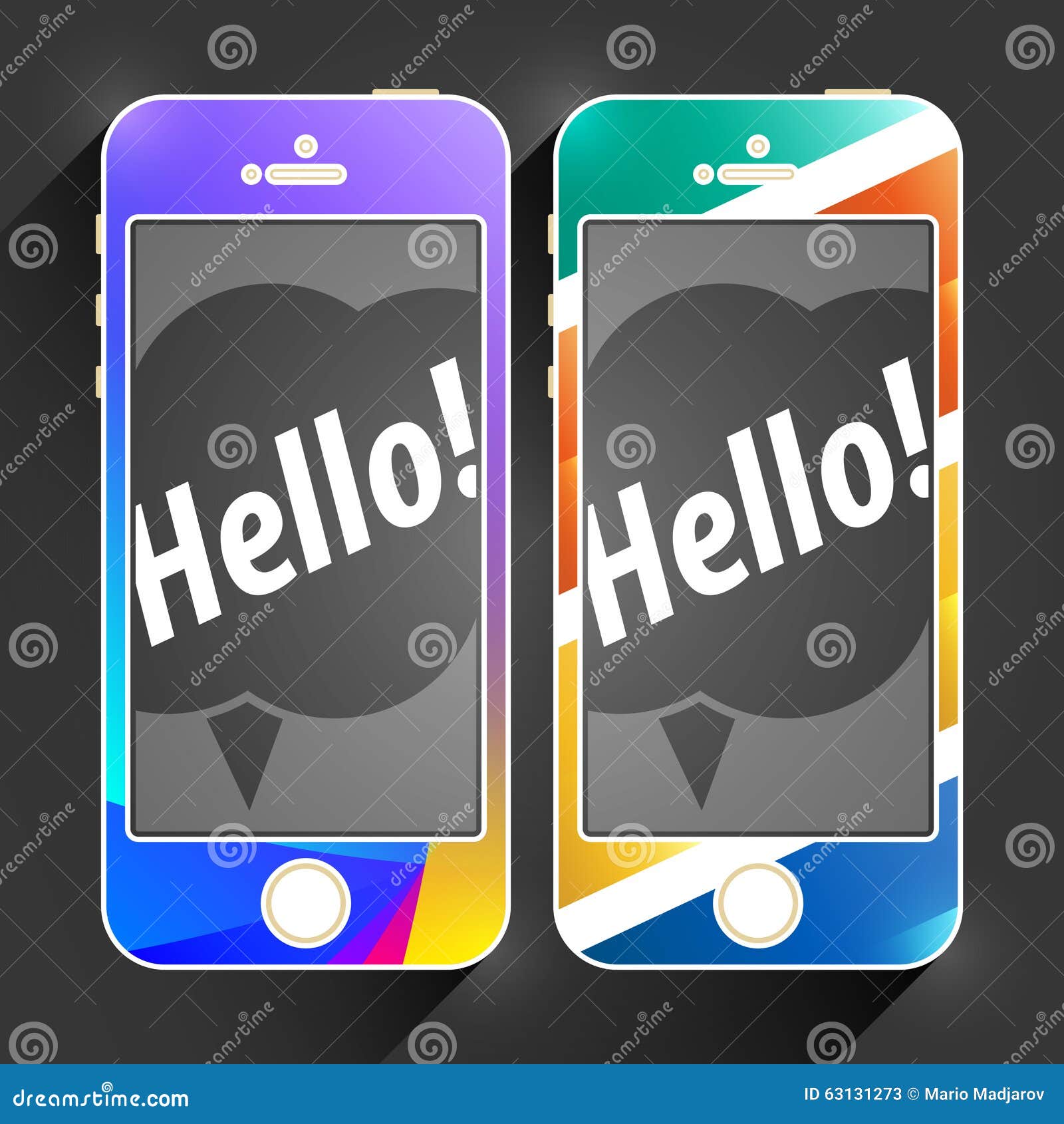 Mobile Device Smartphone Template. Vector Elements. Creative Isolated ...
