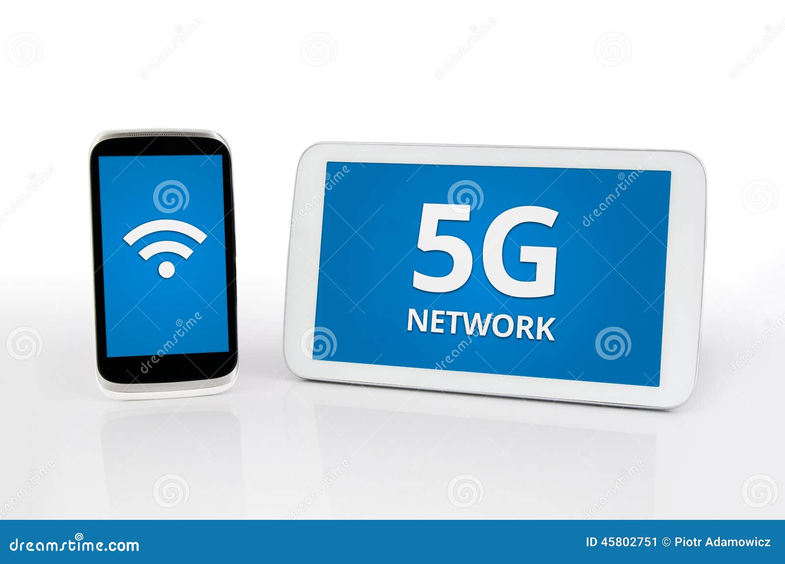 Mobile Devices with 5G Network Standard Stock Image - Image of message ...