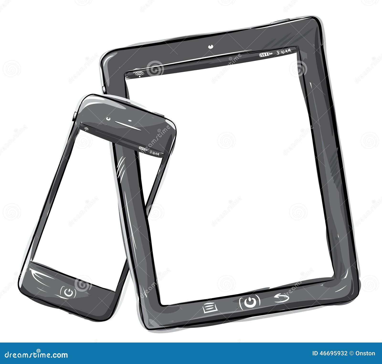 Mobile Devices stock vector. Illustration of smart, sketch - 46695932