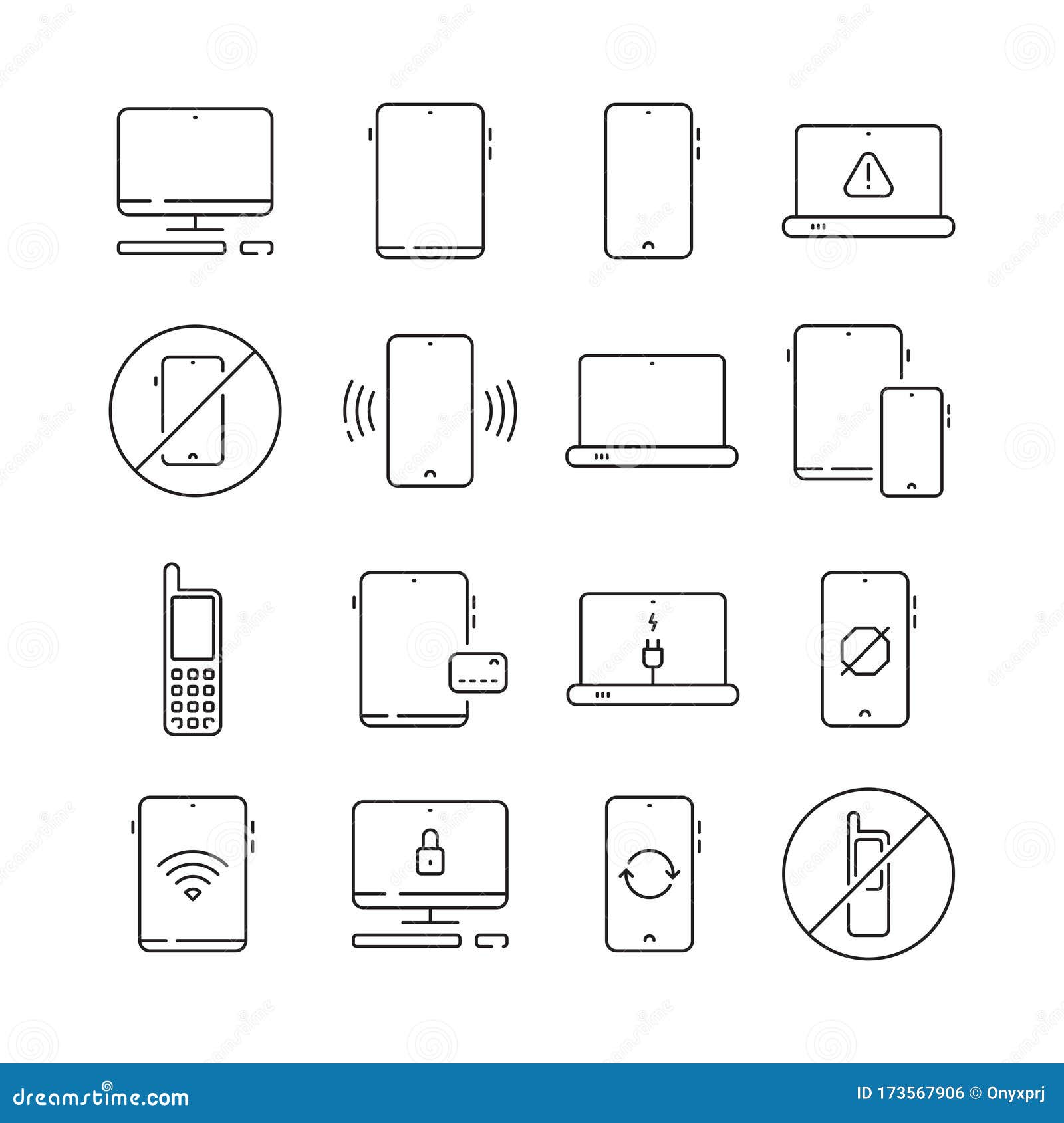 Mobile Devices. Mobility Equipment Electronic Gadgets Vector Collection ...