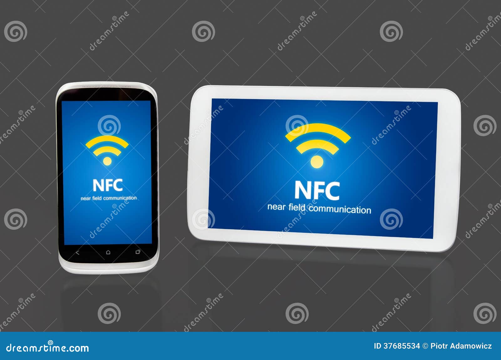 Mobile Devices with NFC Chip. Stock Illustration - Illustration of ...
