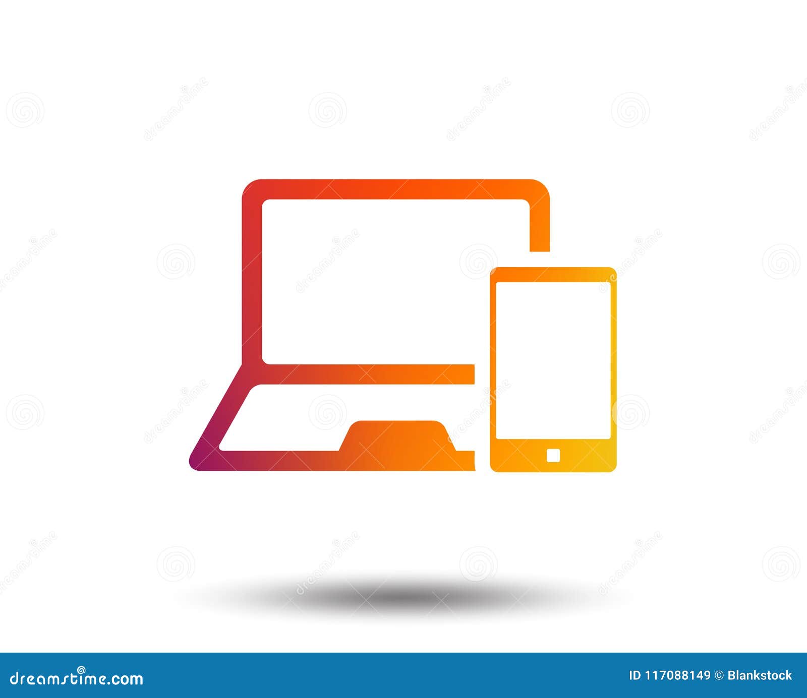 Mobile Devices Sign. Notebook and Smartphone. Stock Vector ...