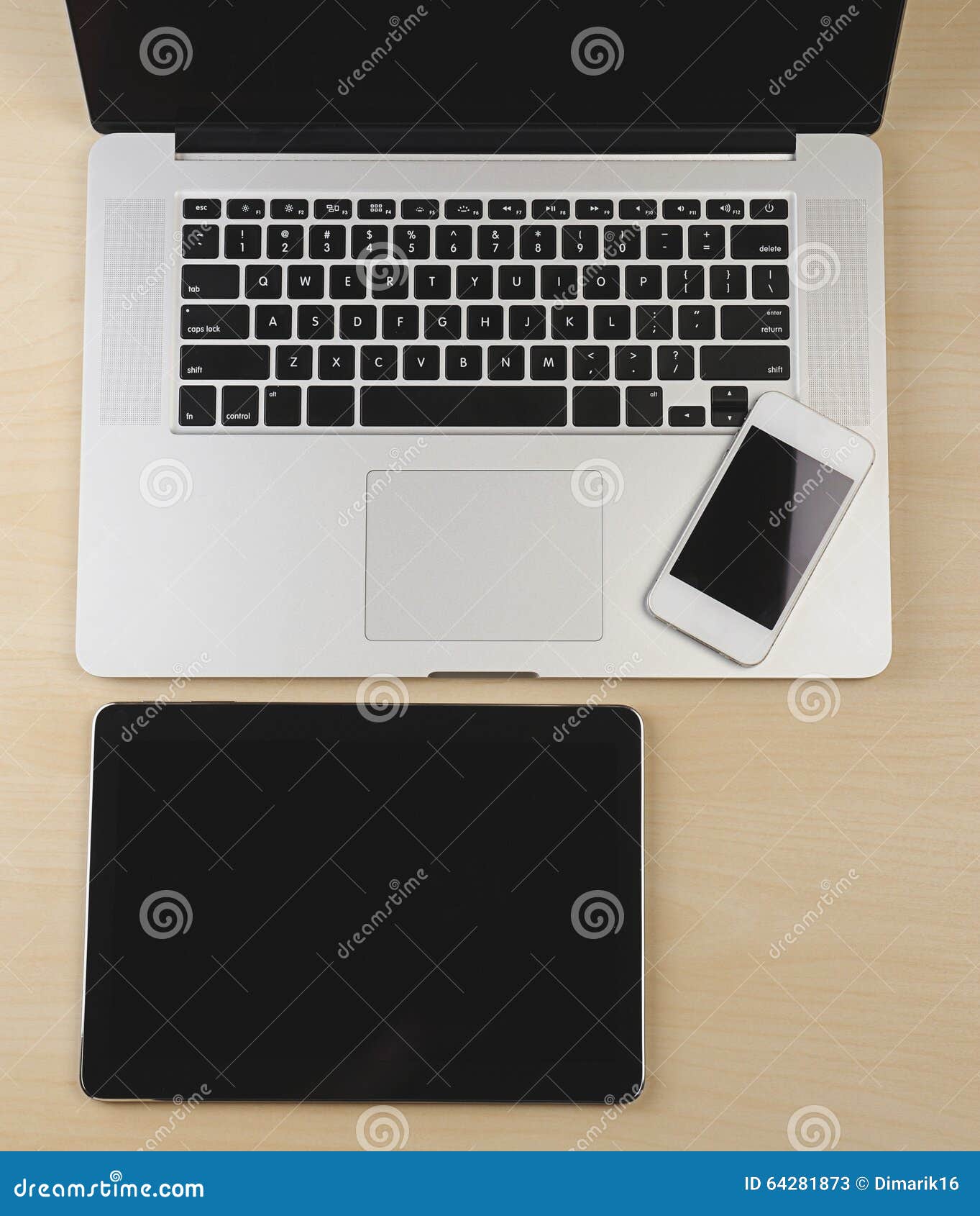 Mobile devices on table stock image. Image of internet - 64281873