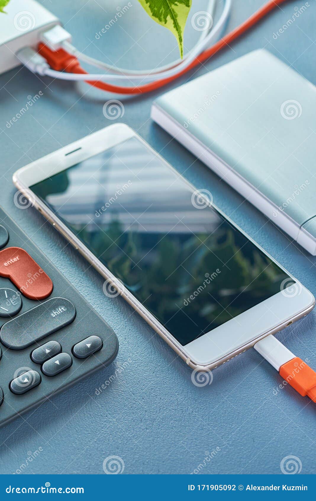 Mobile Devices on the Table Stock Photo - Image of smart, adapter ...