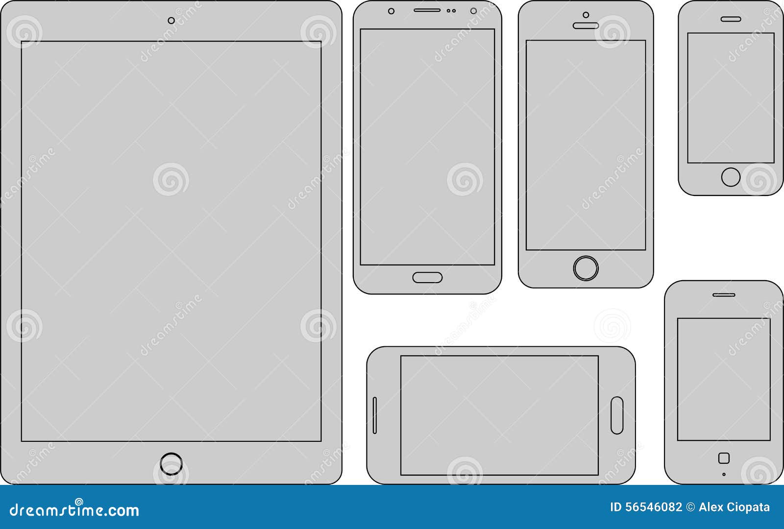 Mobile devices template stock vector. Illustration of equipment - 56546082