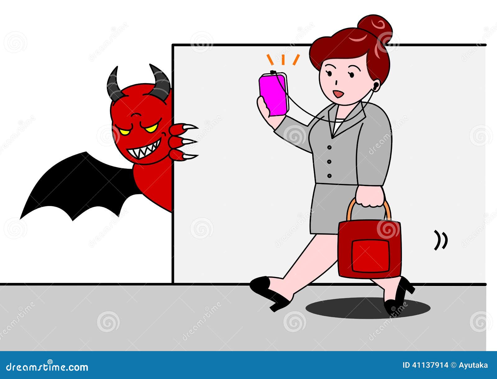 Mobile devil stock vector. Illustration of telephone - 41137914