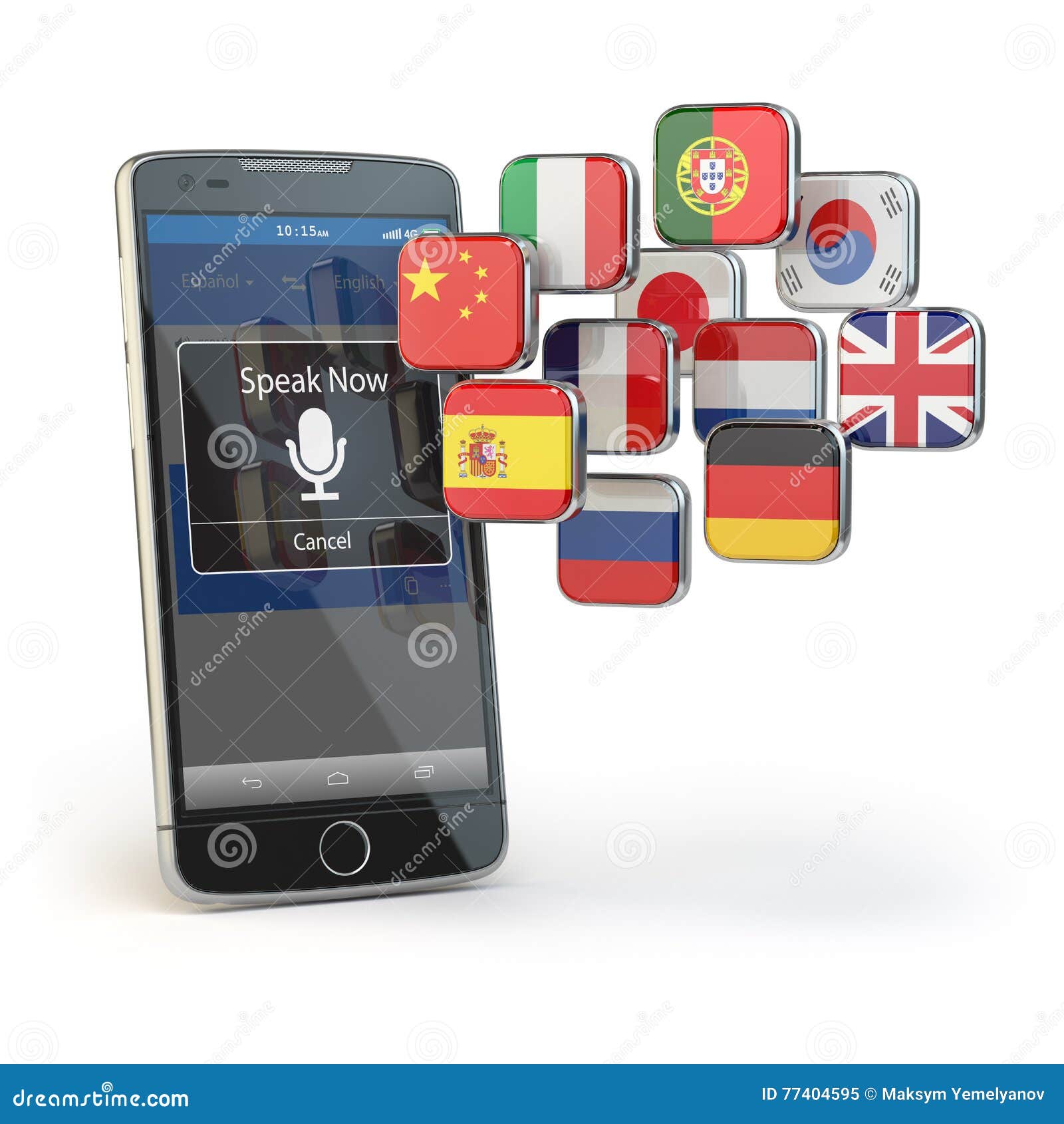 Mobile Dictionary or Translator Concept . Learning Languages Stock ...