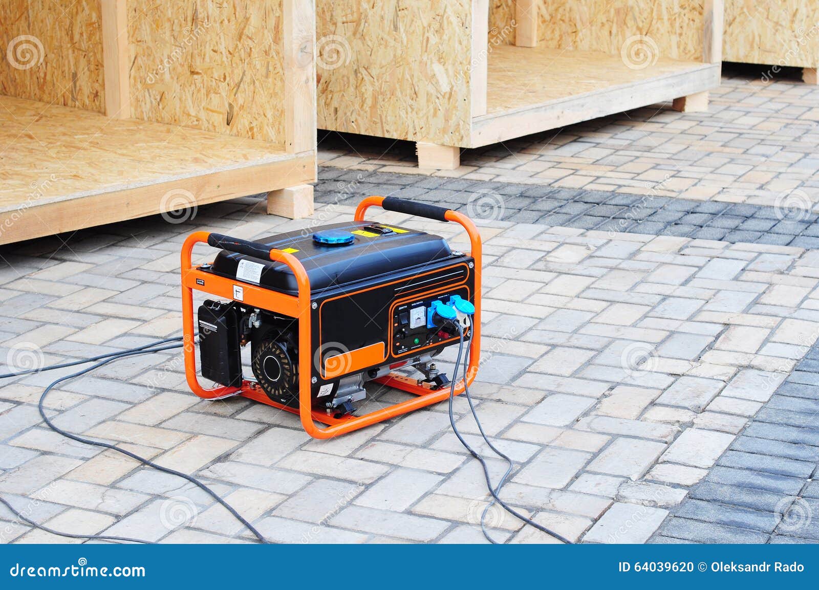 Mobile Diesel Generator on the Construction Site Background Stock Photo ...