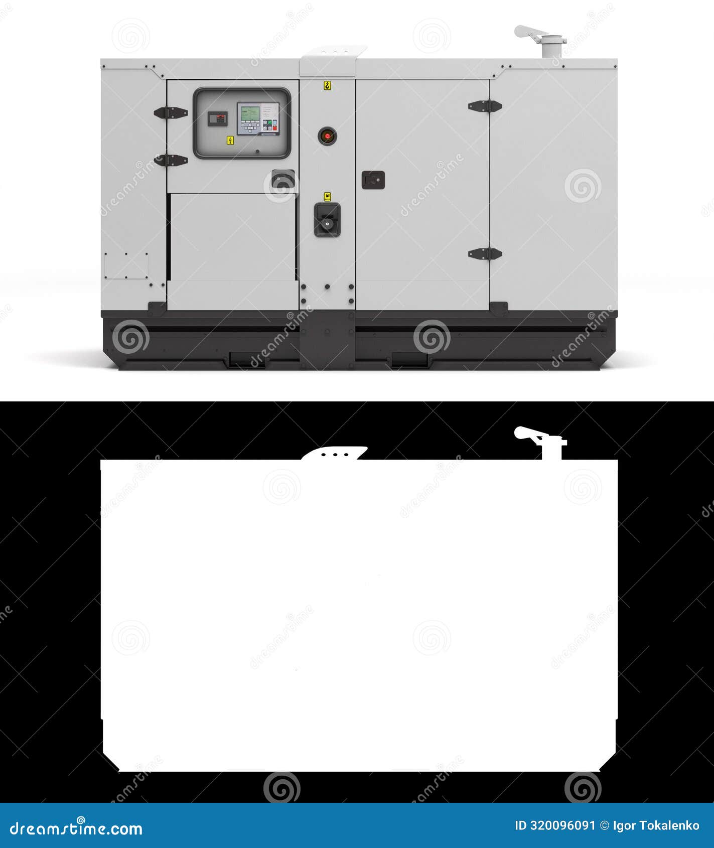 Mobile Diesel Generator for Emergency Electric Power Front View 3d ...