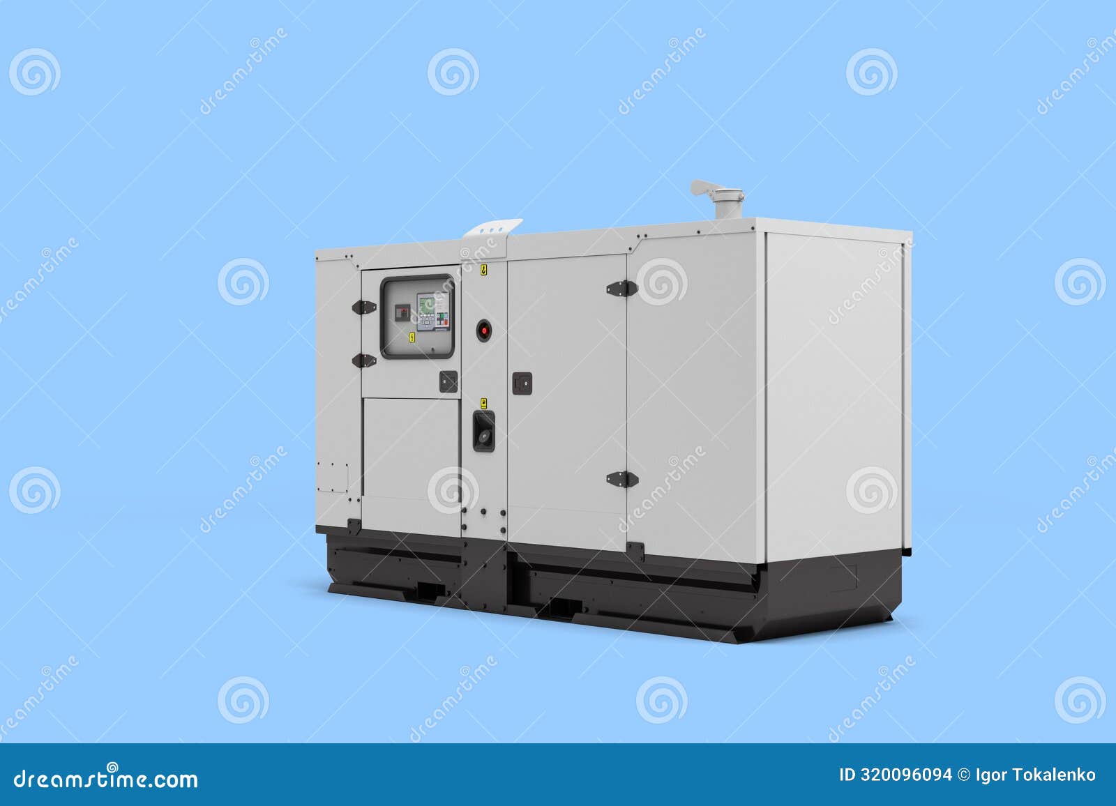 Mobile Diesel Generator For Emergency Electric Power Front View 3d ...