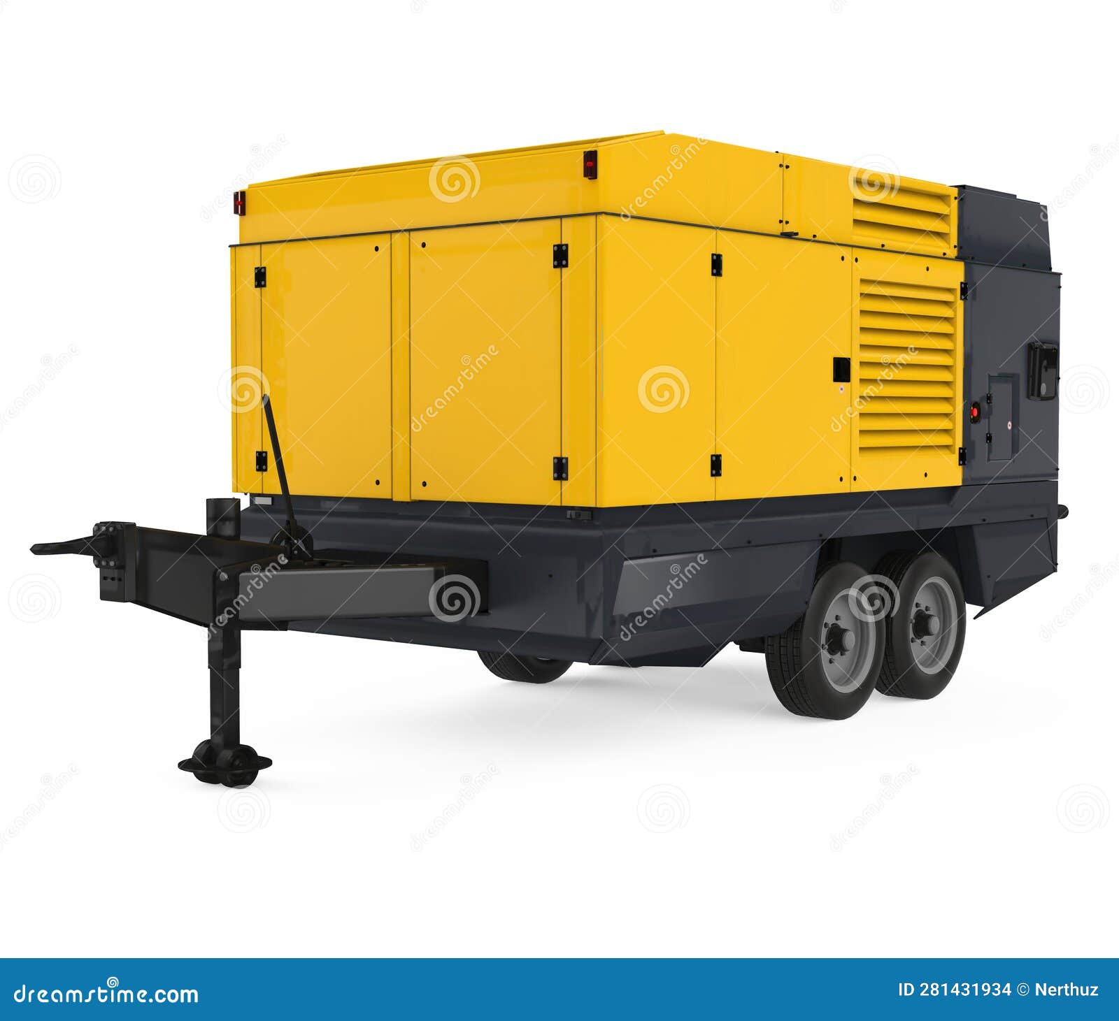 Mobile Diesel Generator For Emergency Electric Power Front View 3d ...