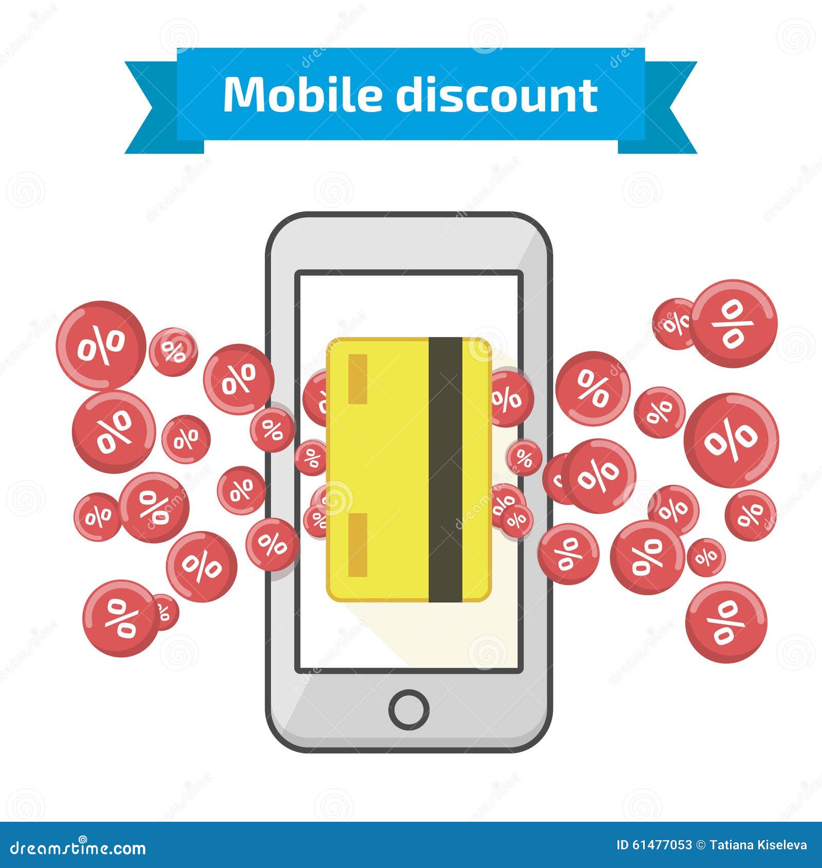 Mobile Discount Icon, Vector Flat Style Illustration Stock Vector ...