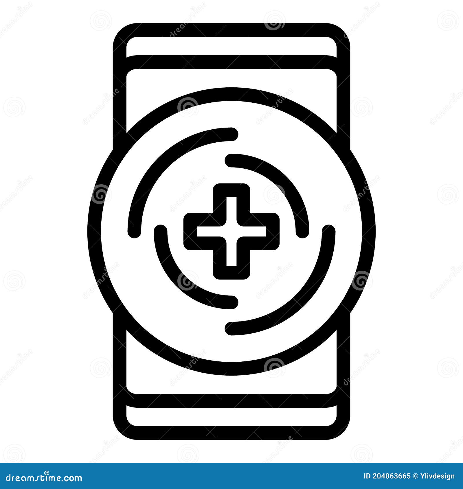 Mobile Doctor Icon, Outline Style Stock Vector - Illustration of ...