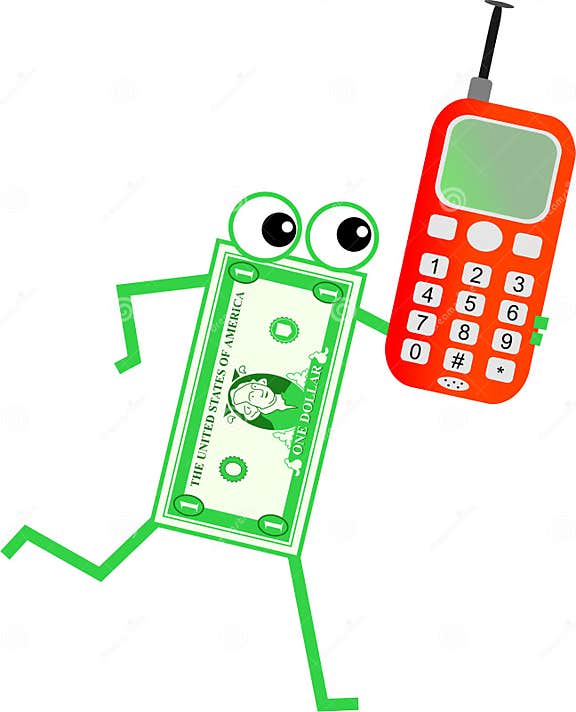 Mobile dollar stock illustration. Illustration of money - 6912931