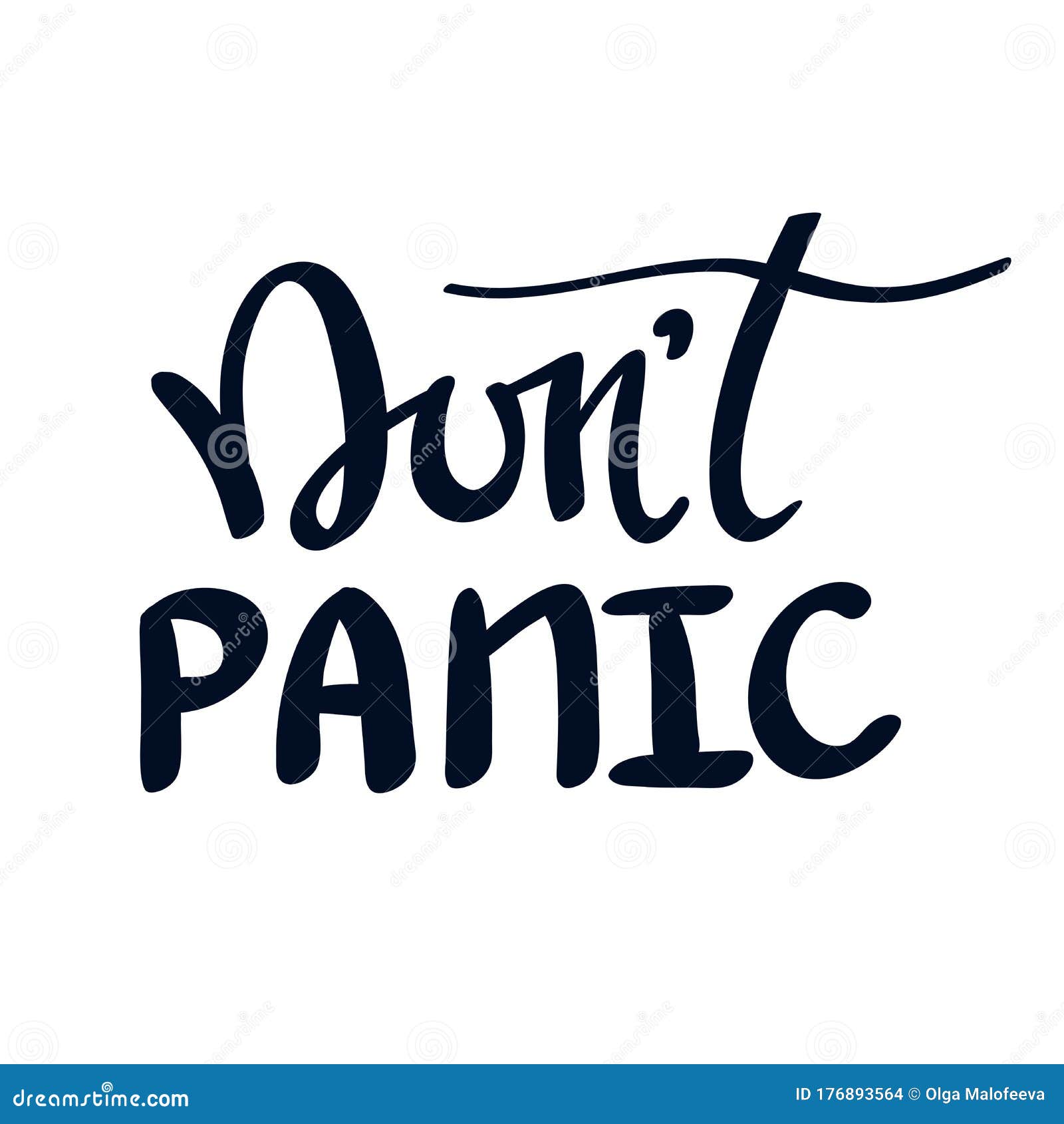 Don`t panic lettering stock vector. Illustration of banner - 176893564