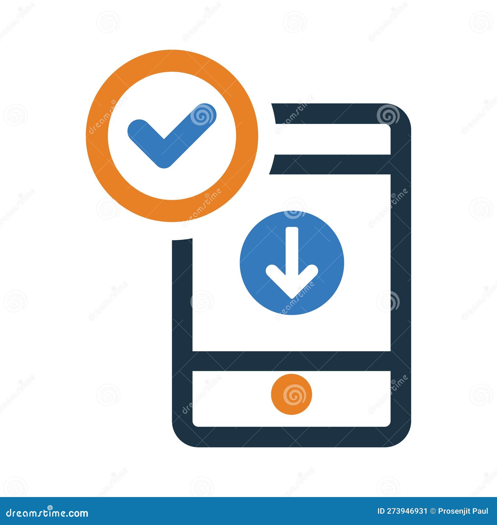 Mobile, Download, Tick, Check, Mobile Download Complete Icon Stock ...